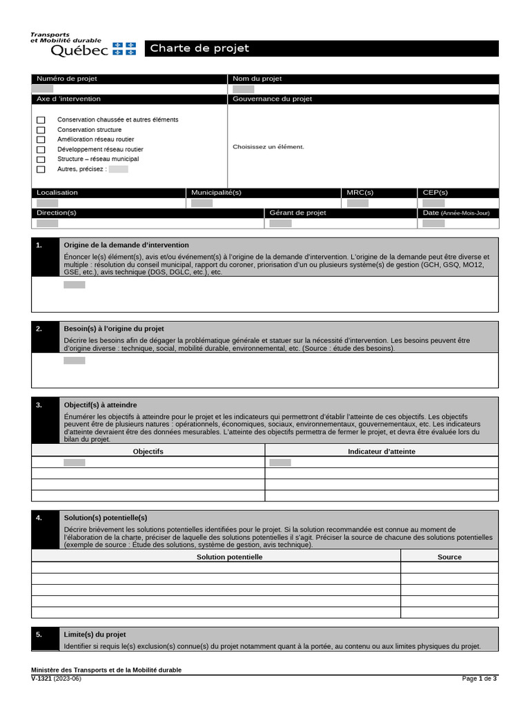 Charte de Projet: Origine de La Demande D'intervention | PDF