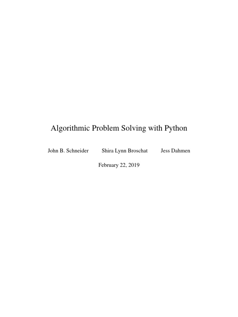 Algorithmic Problem Solving With Python Pdf 9581