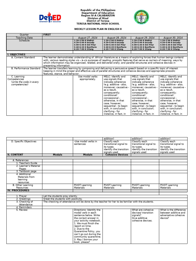 Eng8_WLP_Week_5 | PDF