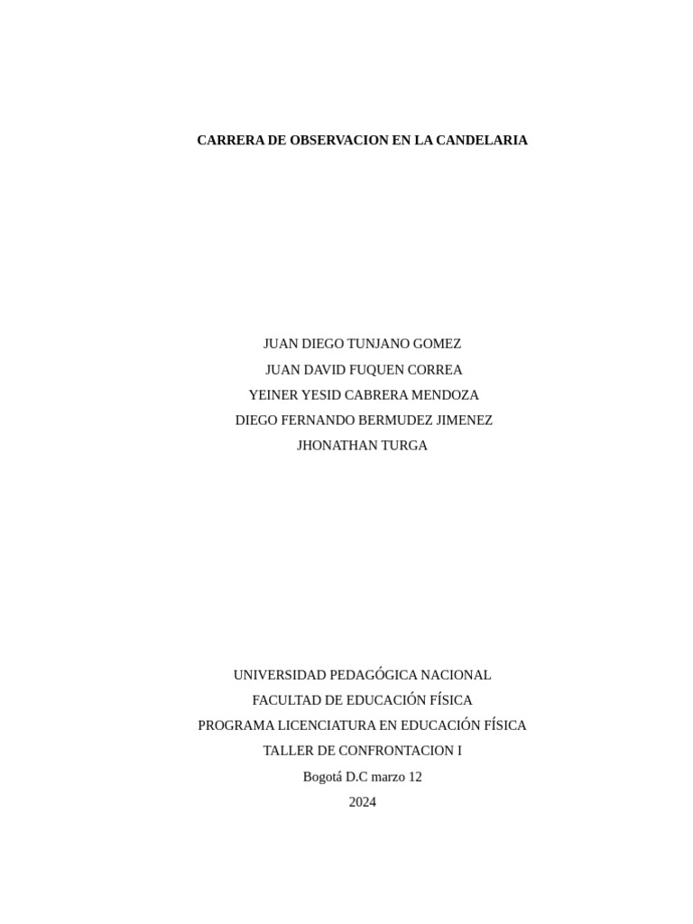 Carrera de Observacion en La Candelaria | PDF
