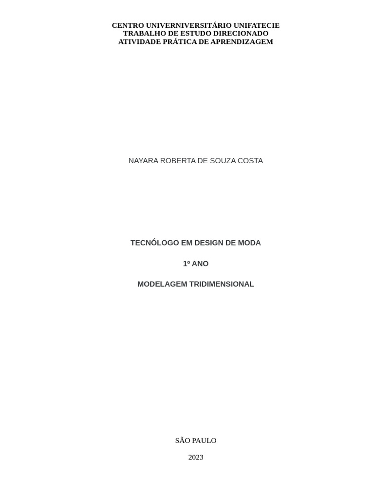 APA - Modelagem Tridimensional | PDF
