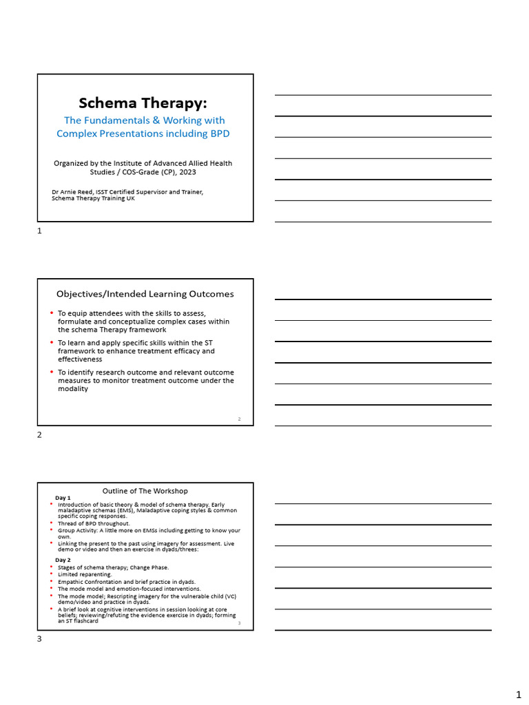 Schema Therapy The Fundamentals Working With Complex Presentations ...