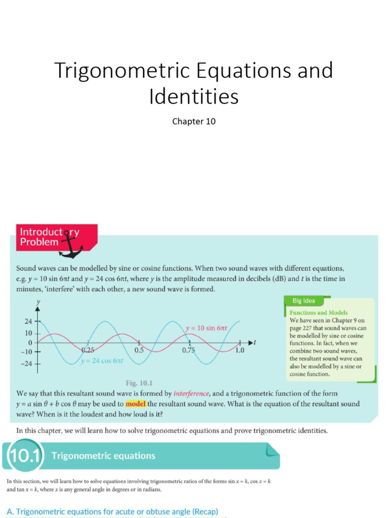 AM CHP 10 Trigonometric Equations and Identities | PDF