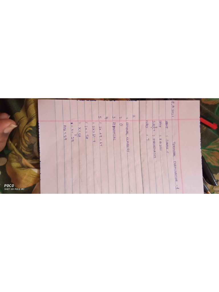 Subasri's Term 1 Examination Answer Skript | PDF