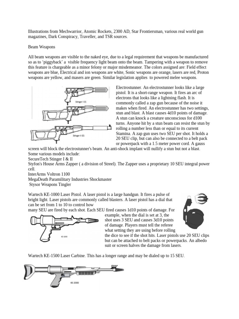 SF Weapons List | PDF