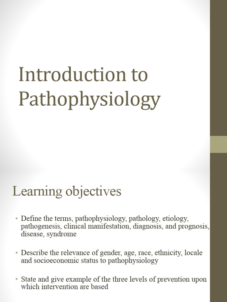 Introduction To Pathophysiology | PDF | Pathology | Evidence Based Medicine