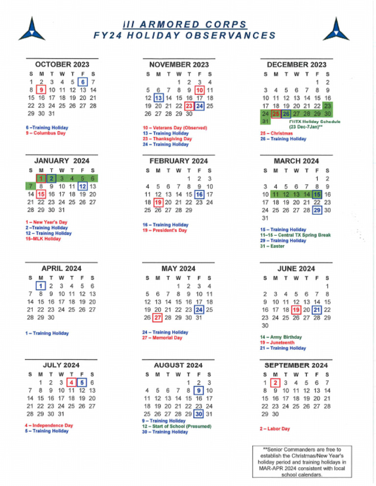 ENCLOSURE_1_-_FY_24_Holday_Schedule | PDF