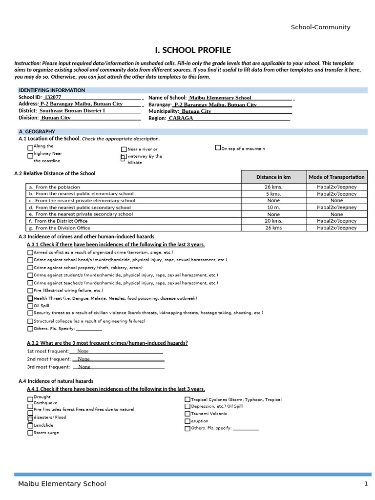 School-Community Data | PDF