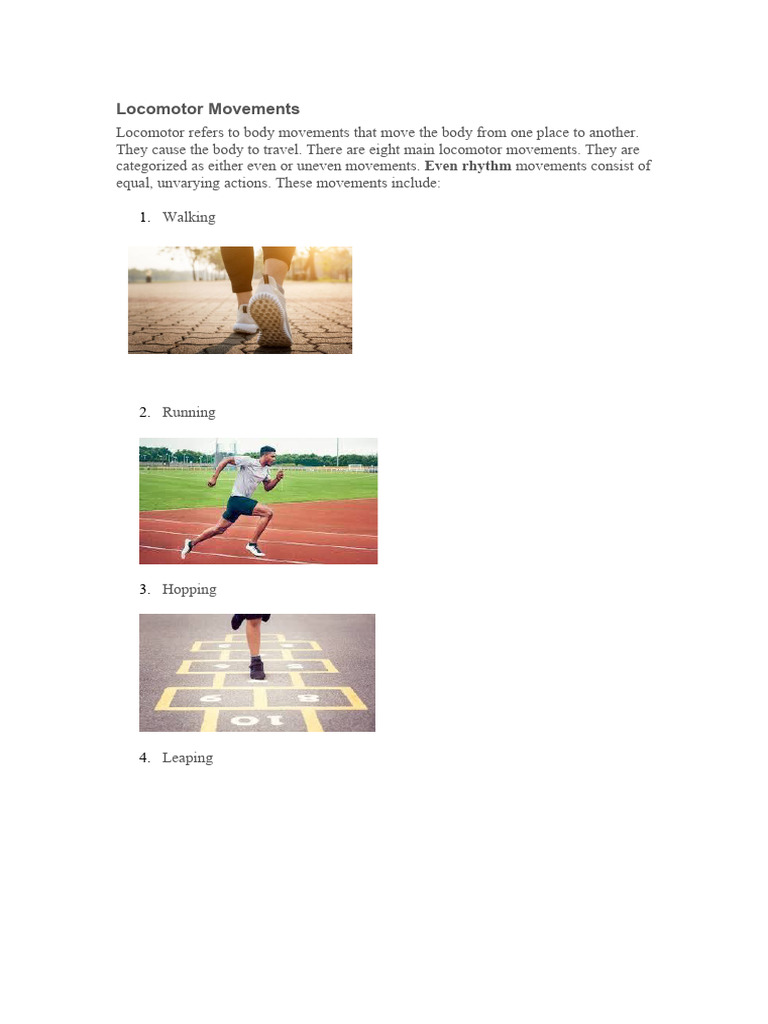 Locomotor Movements Non Locomotor Movements | PDF