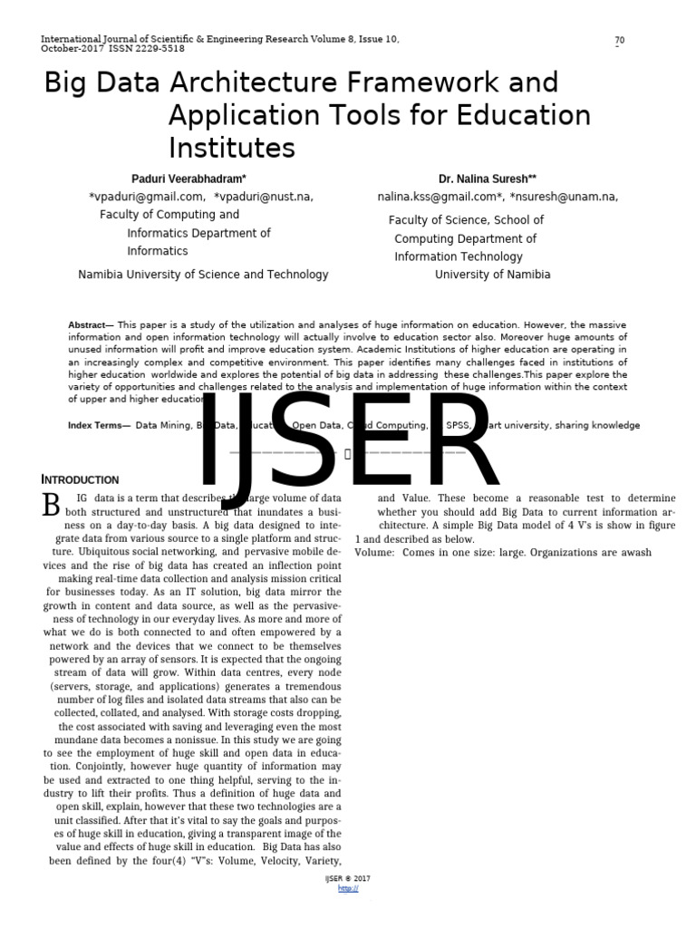 Big Data Architecture Framework and Appl | PDF