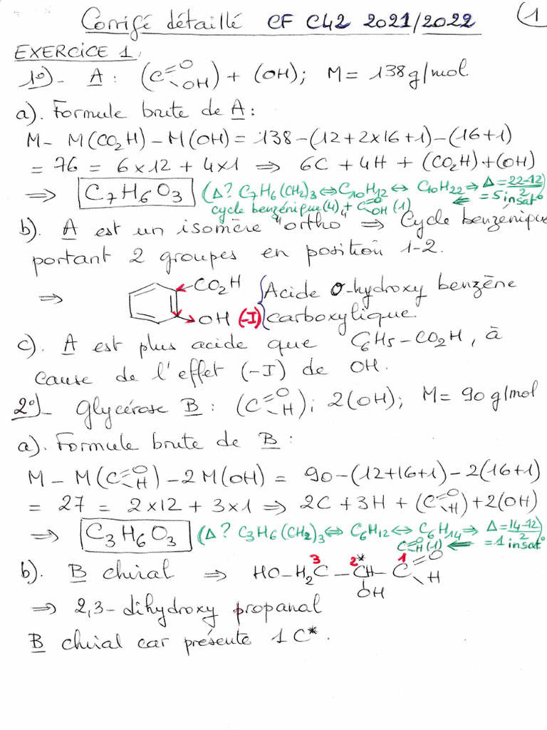 CCF C42 Corrigé Détaillé 2021-2022 | PDF