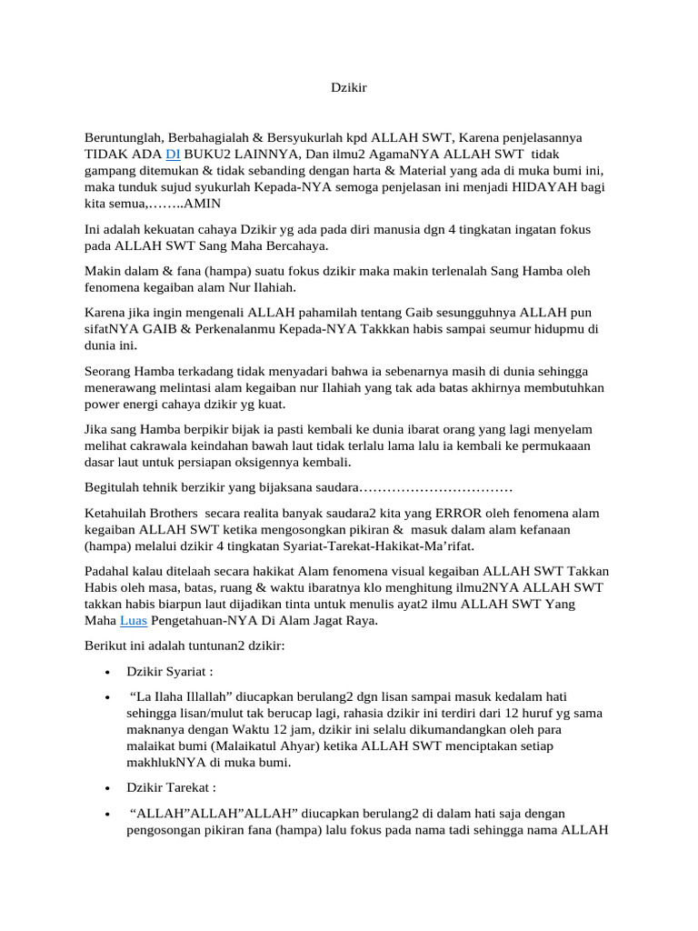 Dzikir | PDF