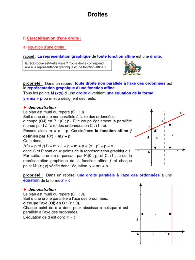 Droites (2nde) | PDF | Coordonnées cartésiennes | Droite (mathématiques)