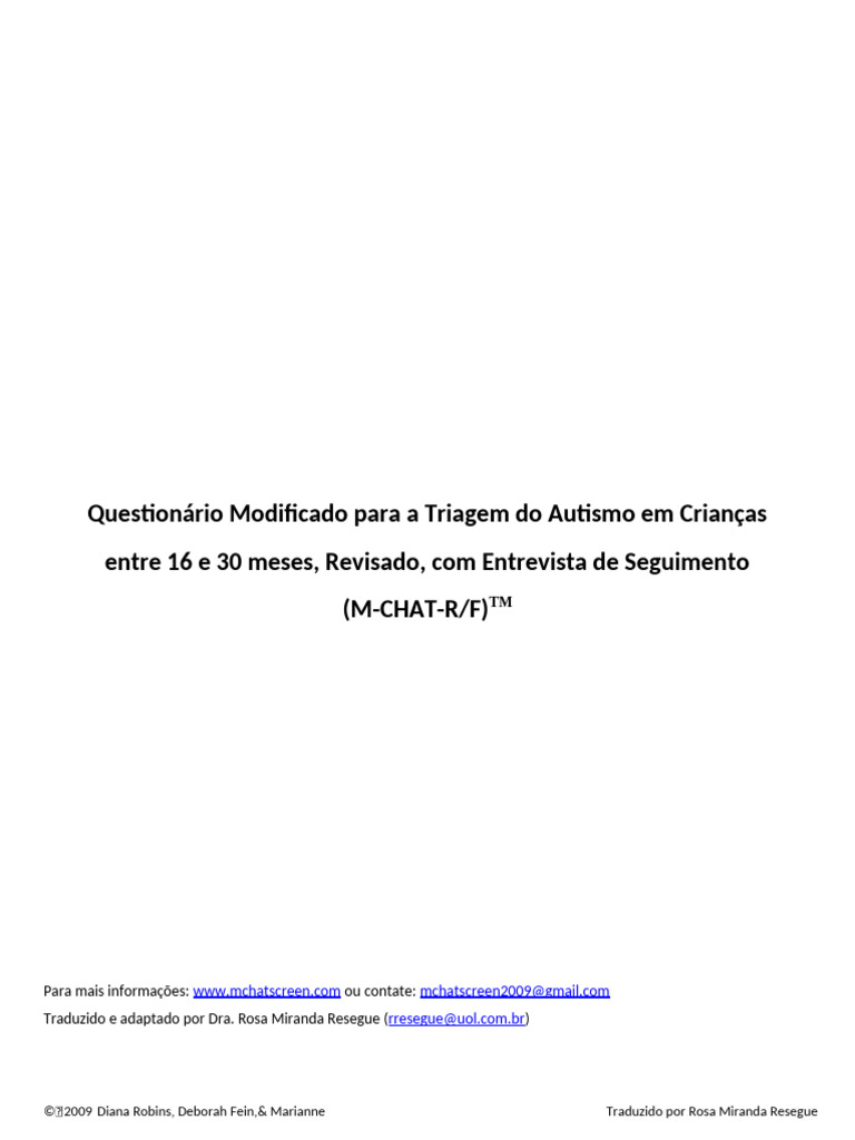 M CHAT R Completo | PDF