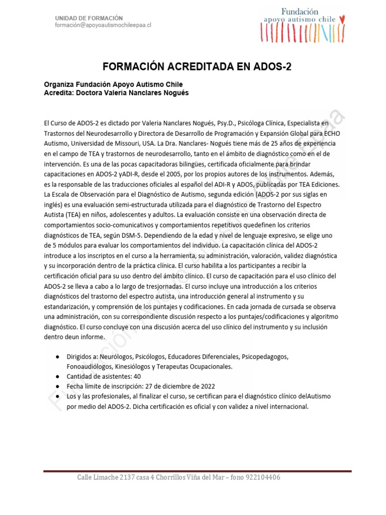 Protocolo ADOS 2 Enero 2023 | PDF
