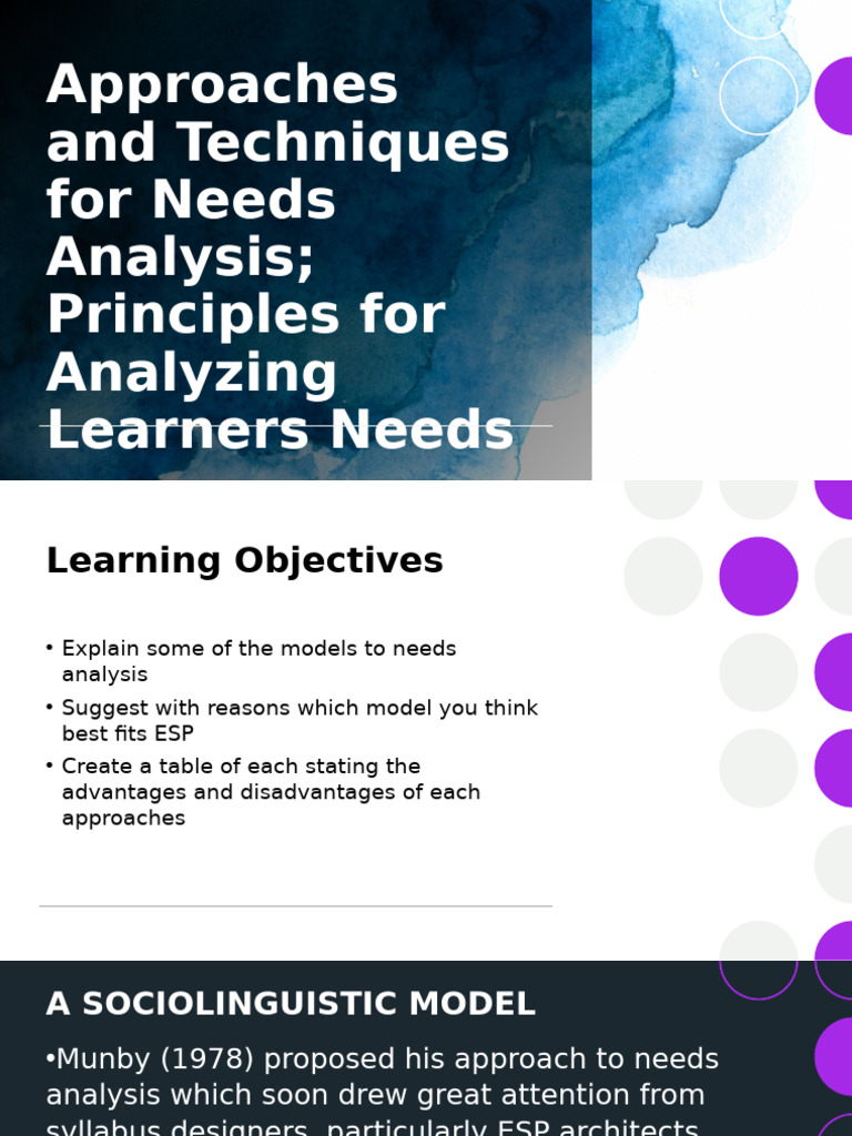 Approaches-and-Techniques-for-Needs-Analysis | PDF