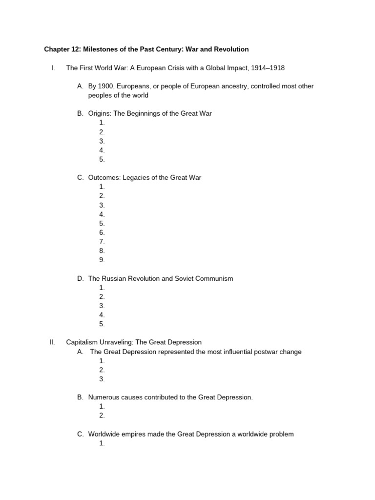 Hayden Elderkin - CH 12 Outline - 9650236 | PDF