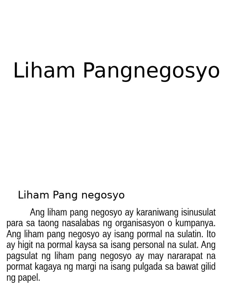 Liham Pangnegosyo | PDF