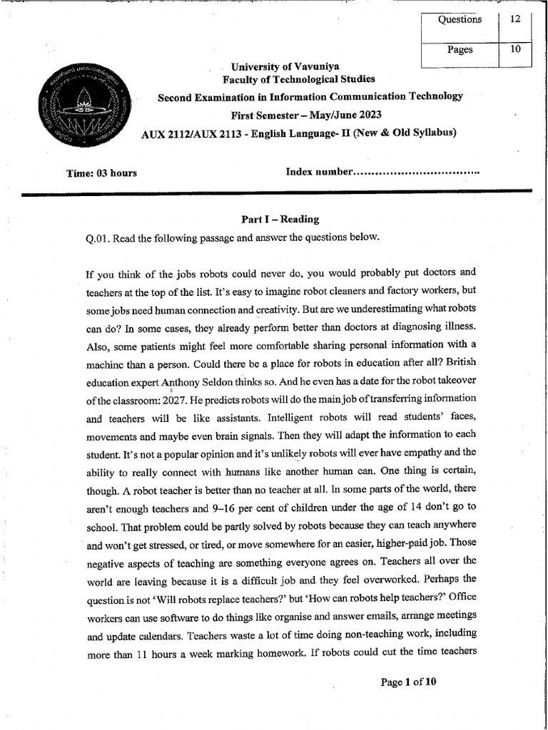 AUX 2113 - English Language II | PDF