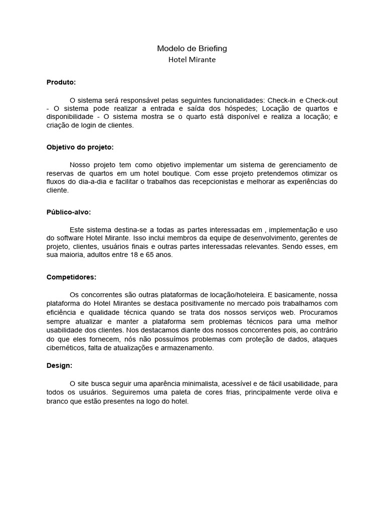 Modelo de Briefing | PDF