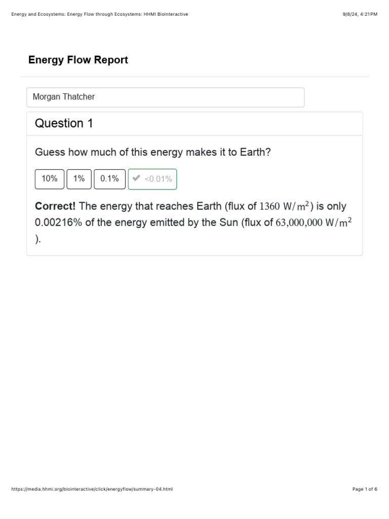 Energy and Ecosystems: Energy Flow Through Ecosystems: HHMI ...