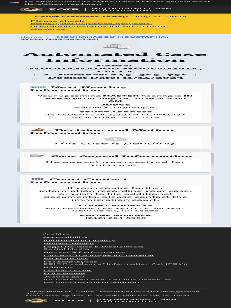 Automated Case Information | PDF