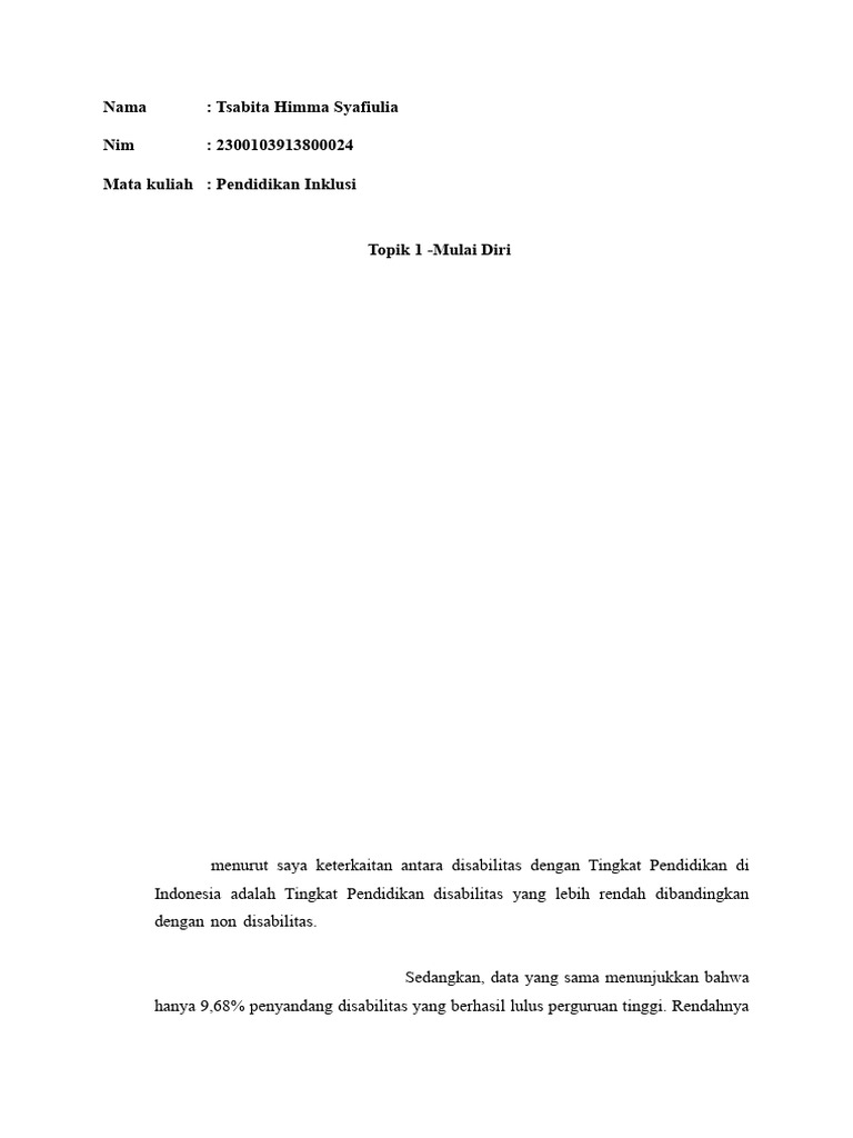 T1 - P1 - Pi - Mulai Diri - Tsabita Himma Syafiulia | PDF