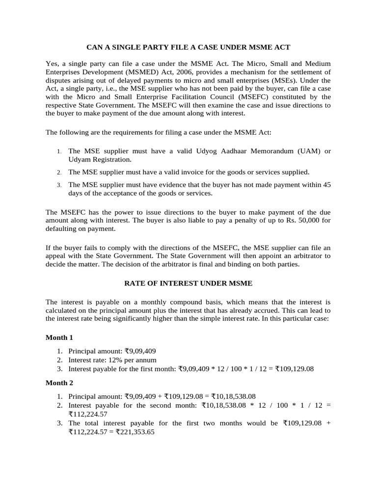 Msme Act Relevance | PDF