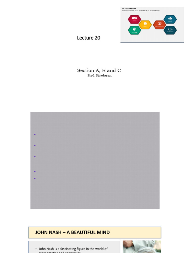 Lecture 19 Game Theory | PDF