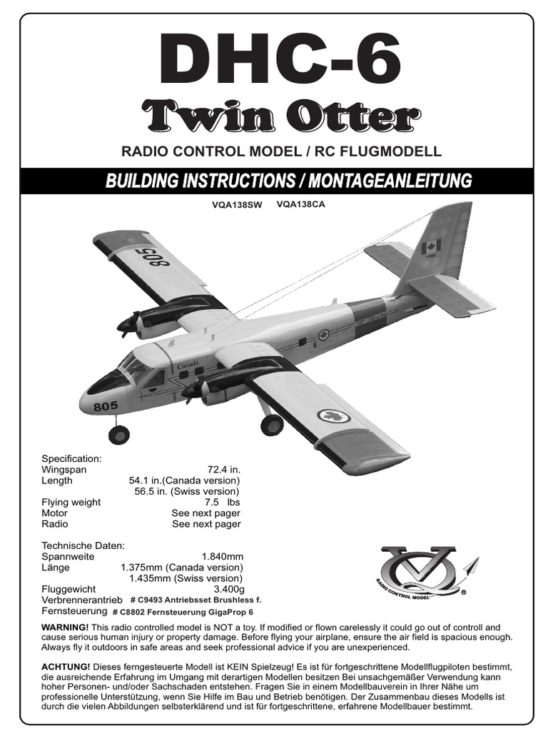 DHC-6 Twin Otter Instruction Book PDF | PDF | Flight Control Surfaces | Landing Gear