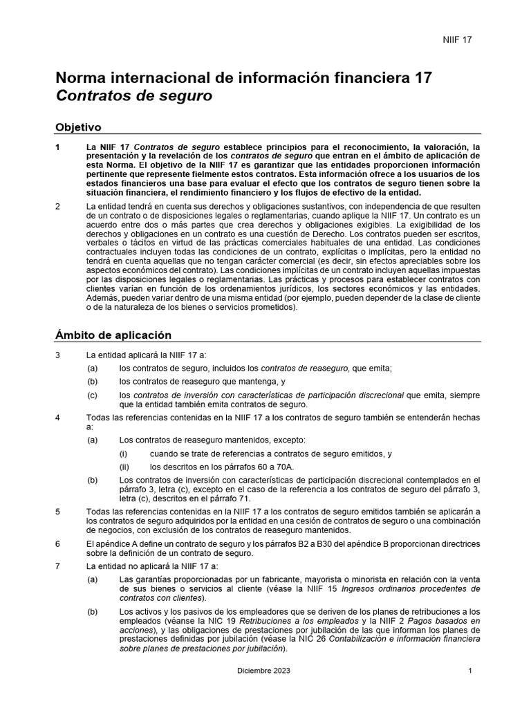 NIIF 17.diciembre 23 | PDF