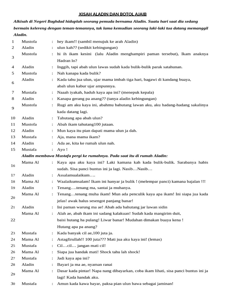 Kisah Aladin 2024 | PDF