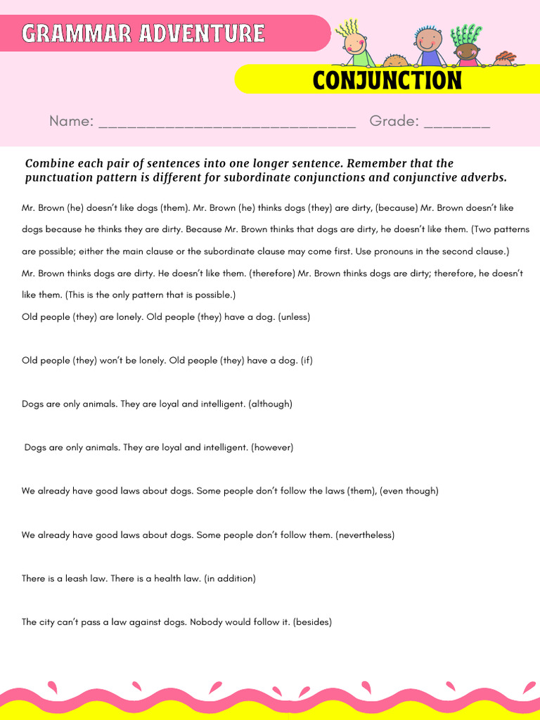 Worksheet Elt 3 Conjunction | PDF