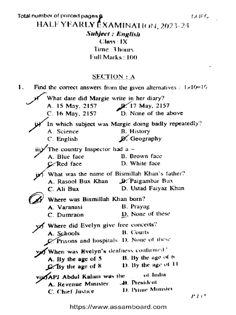 Class 9 Hy English 210324 2024 | PDF