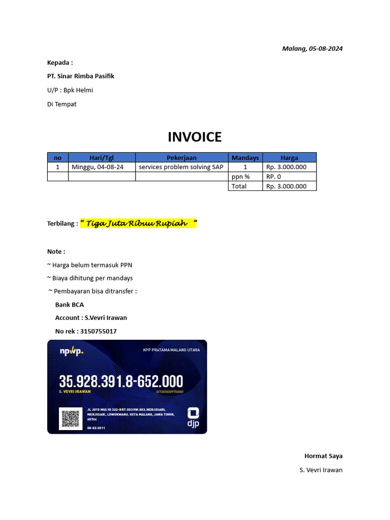 SRP Invoice | PDF