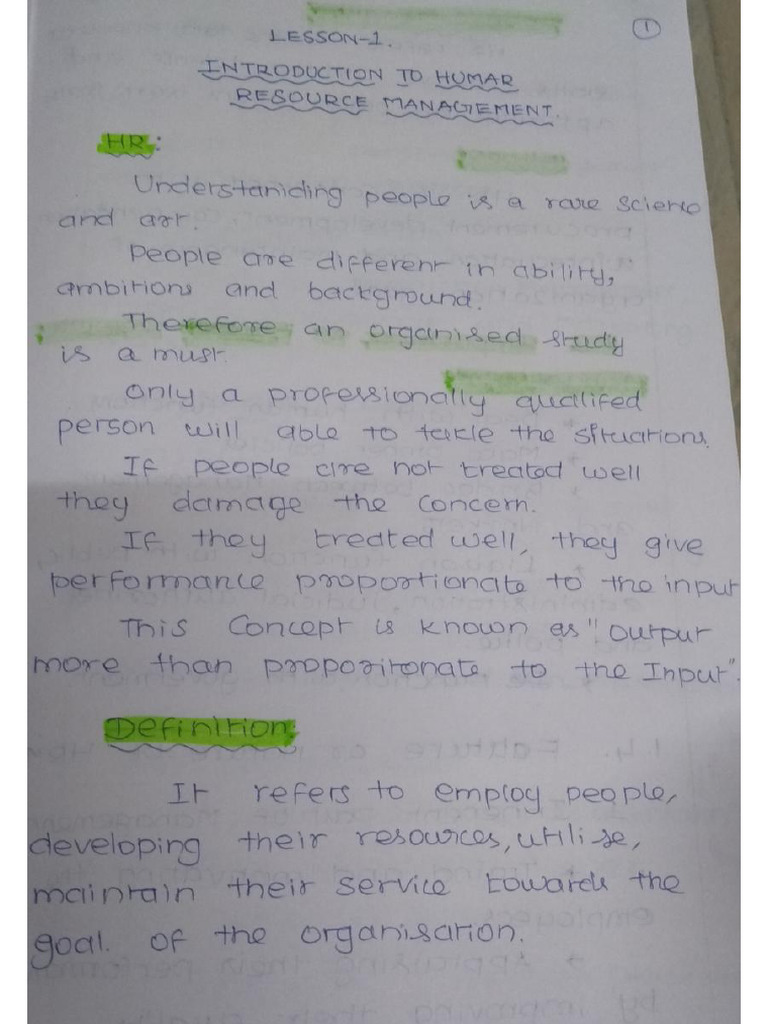 HRM 3RD SEM Handwritten Notes | PDF