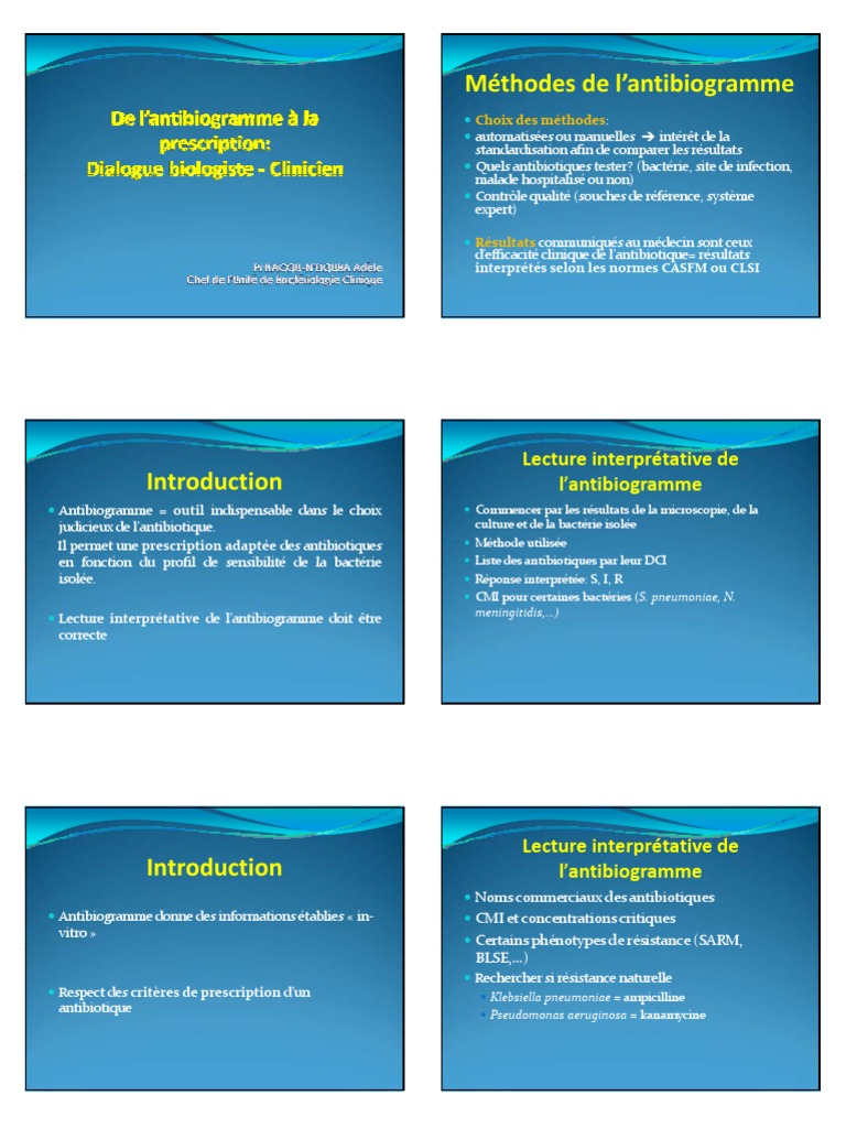 Interprétation de l'antibiogramme en clinique | PDF | Pénicilline ...