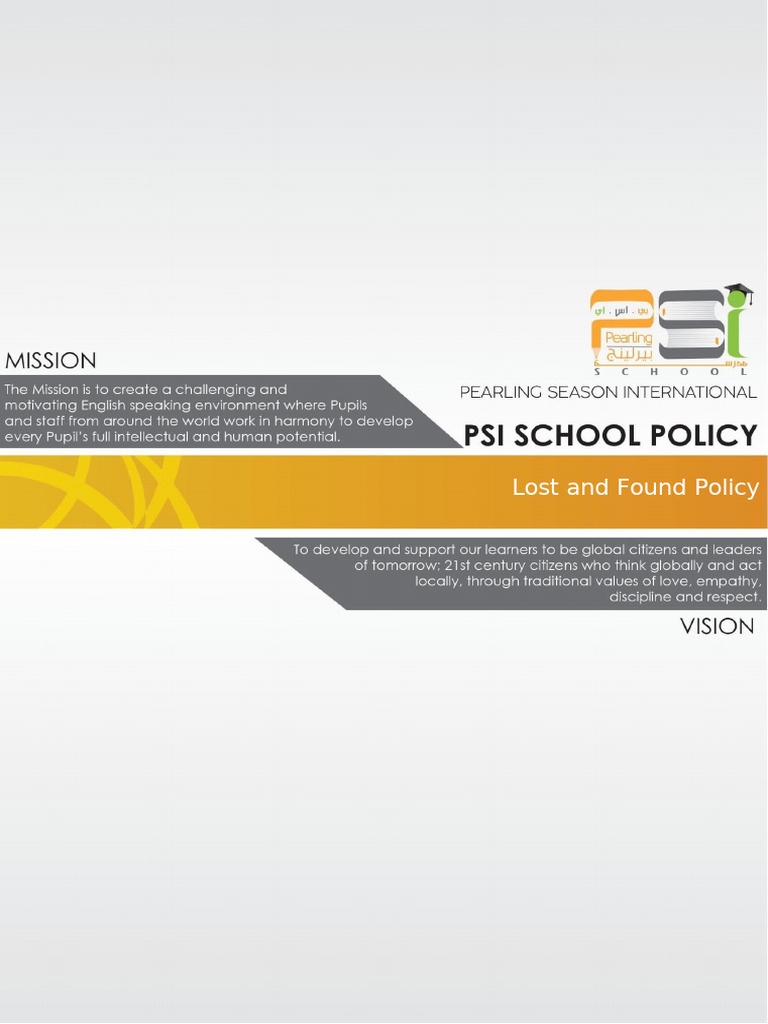 PSI Lost and Found Policy | PDF