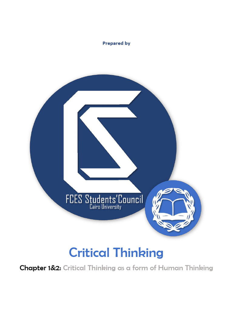 Critical Thinking Chapter 1&2 | PDF