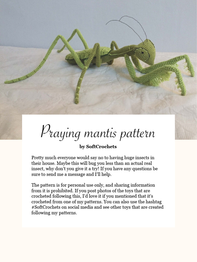 Praying Mantis Crochet Pattern | PDF