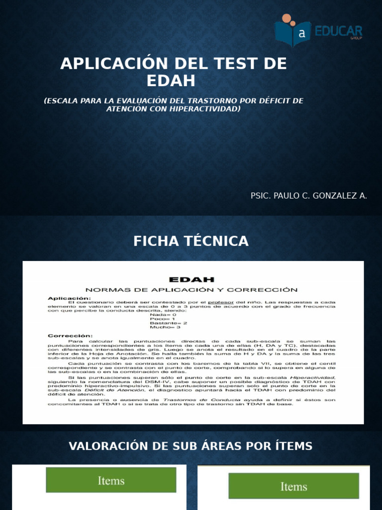 Aplicación Del Test de Edah | PDF