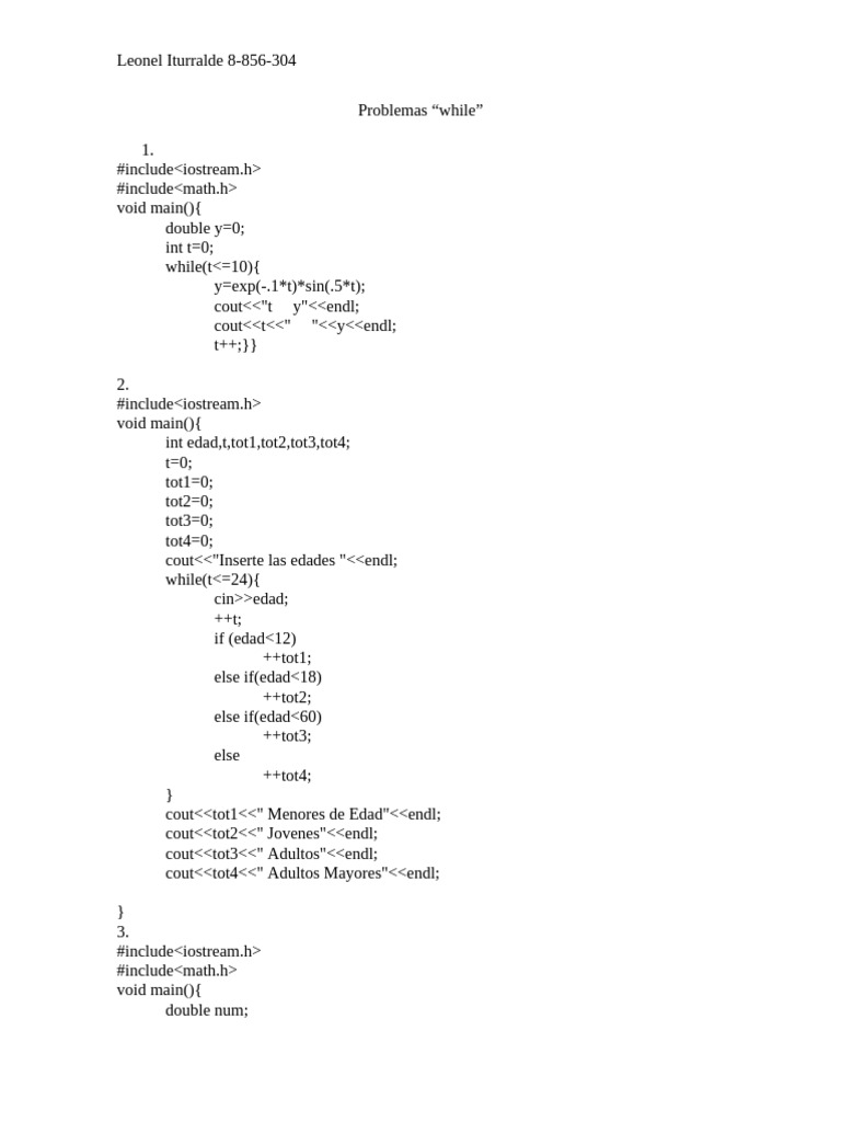 Problemas While | PDF