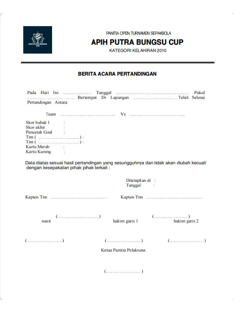 Berita Acara Apb Cup 2 | PDF