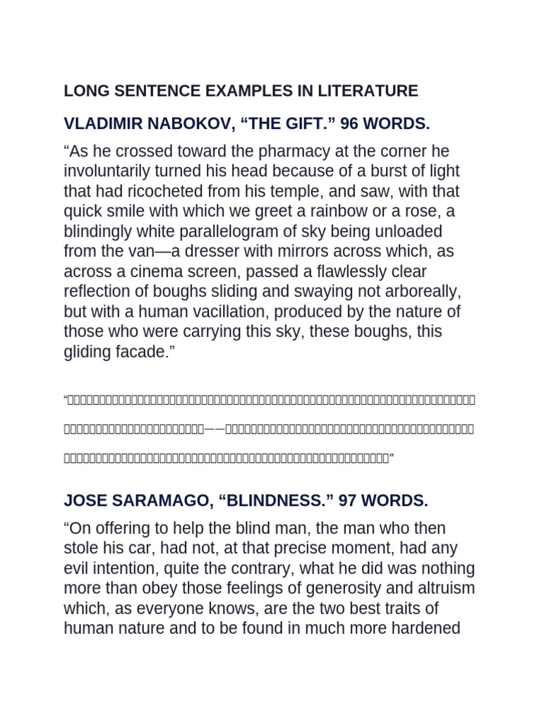 Long Sentences | PDF