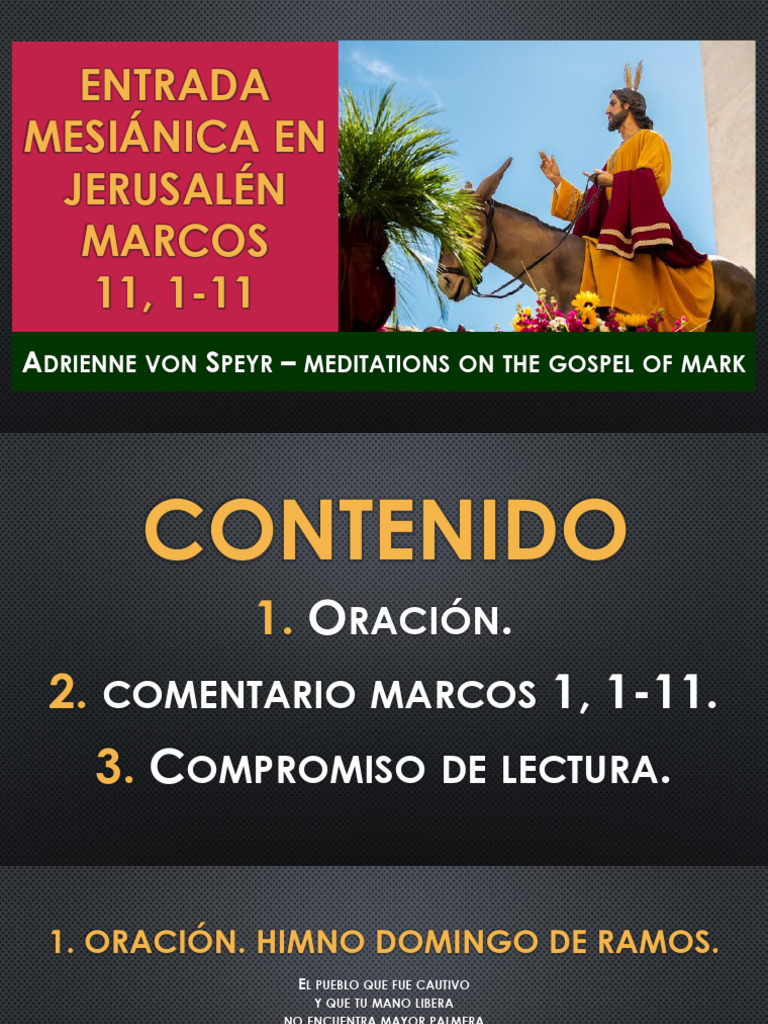 Entrada Mesiánica en Jerusalén Marcos 11 1 11 | PDF | espíritu Santo ...