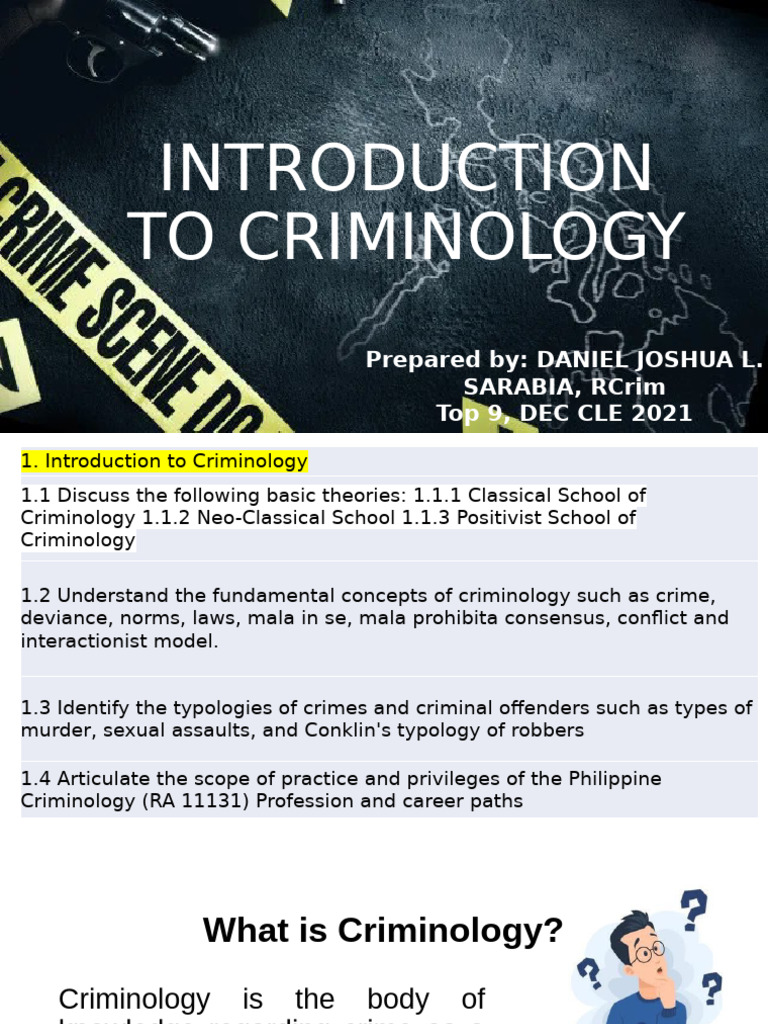 Introduction To Criminology | PDF