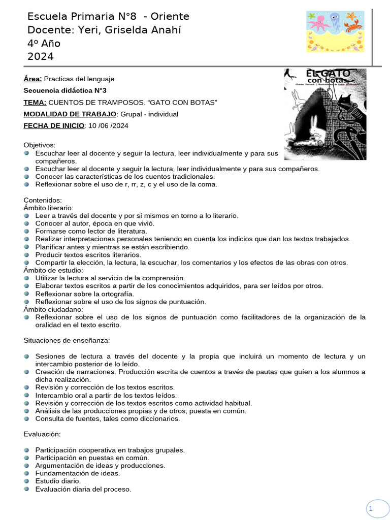 SECUENCIA N3 PDL GATO CON BOTAS | PDF SECUENCIA N3 PDL GATO CON BOTAS | PDF