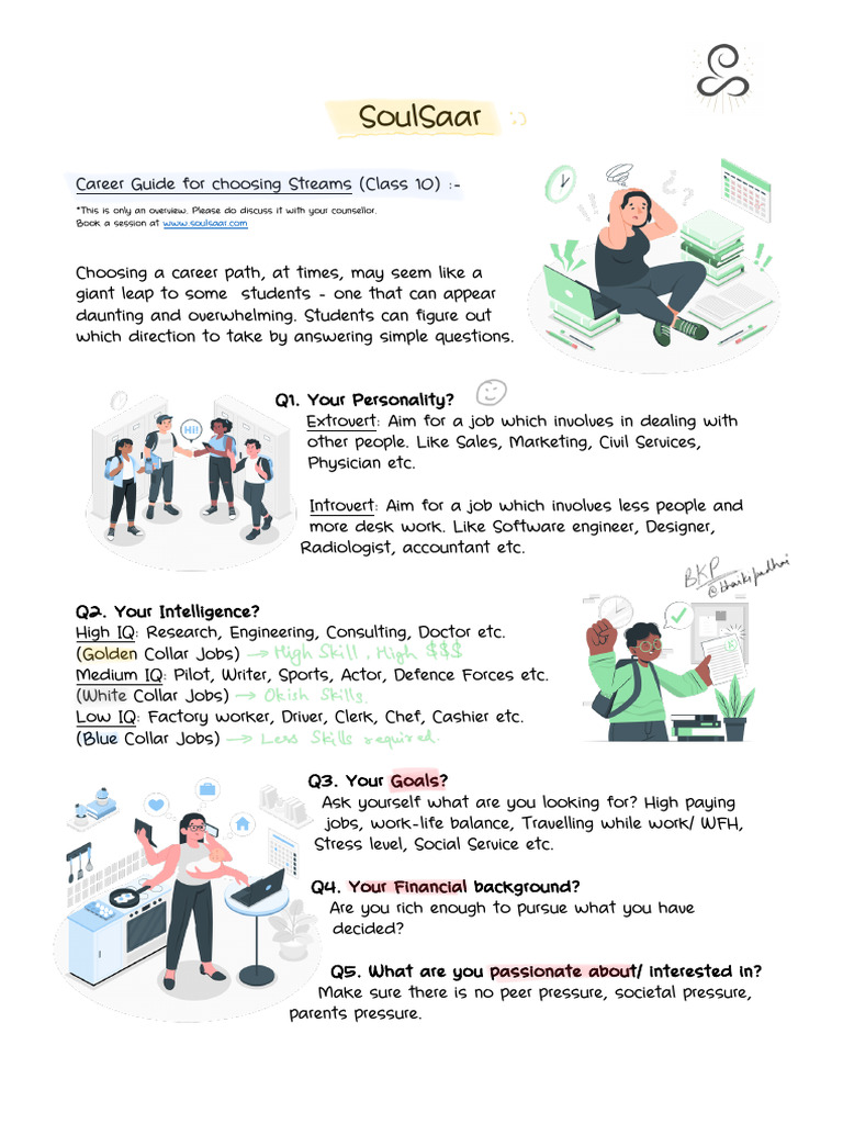 Career Stream Guide for Class 10 Students | PDF | Career & Growth