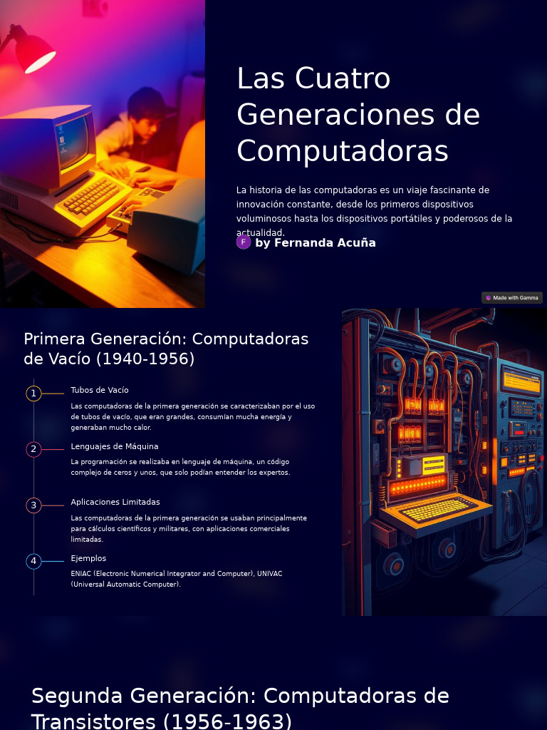Generaciones de Computadoras | PDF | Microprocesador | Circuito integrado
