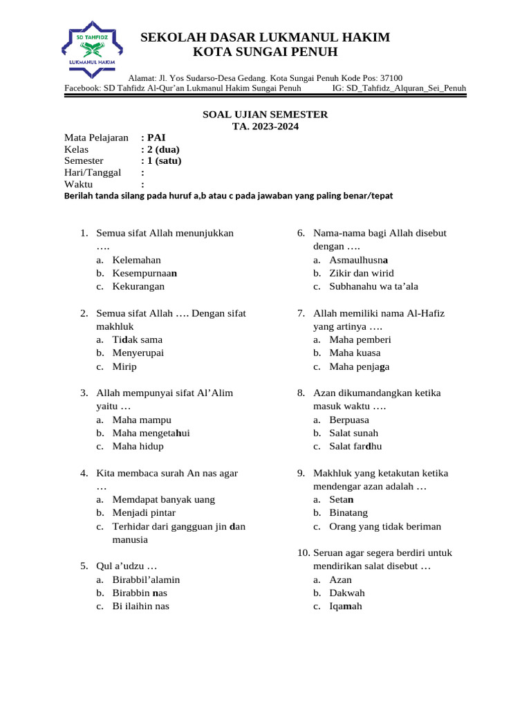 Kelas 2 PAI | PDF